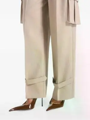 Manière De Voir Maniere De Voir Tailored Pleated Cargo Trousers - Neutrals