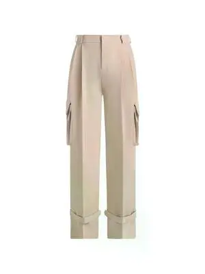 Manière De Voir Maniere De Voir Tailored Pleated Cargo Trousers - Neutrals