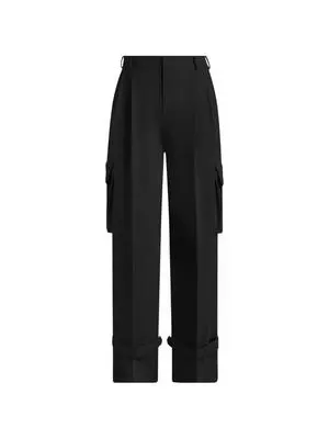 Manière De Voir Danielle Tailored Pleated Cargo Trousers - Black