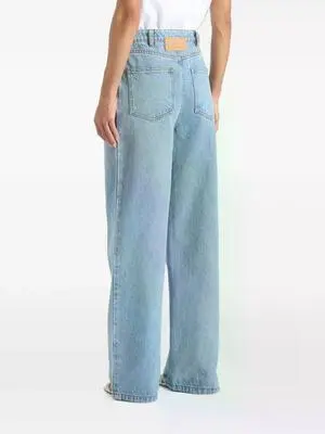 Manière De Voir Lucy In Mid Twin Pleat Wide-leg Denim Jeans - Blue