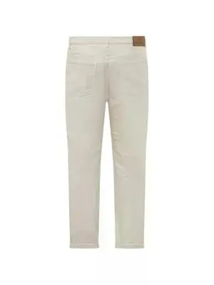 Brunello Cucinelli Logo-patch Trousers - Neutrals