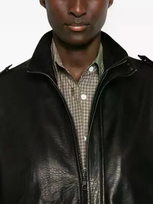 GIORGIO BRATO Leather Epaulette Jacket