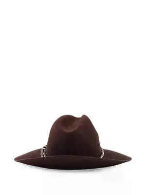 GOLDEN GOOSE Golden Studded Leather Fedora Hat