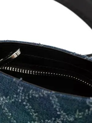 Karl Lagerfeld Logo Plaque Quilted Denim Crossbody Bag