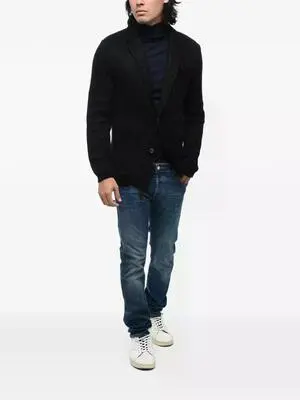 SUN HOUSE Single-breasted Knit Blazer - Black