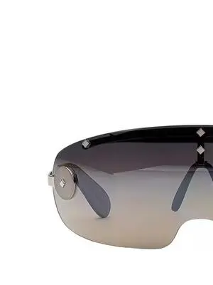 Mcm Shield-frame Stud-embellished Sunglasses