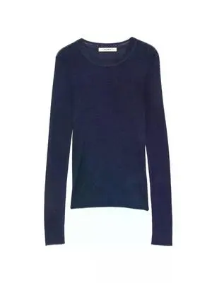 6397 Ribbed-knit Long-sleeve Top - Blue