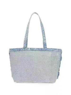 Alexander Wang Logo-embossed Frayed Tote Bag - Blue