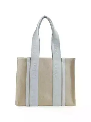 Chloé Woody Logo-embroidered Tote Bag - Neutrals