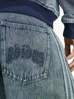 Adidas Logo-embroidered Side-stripe Jeans