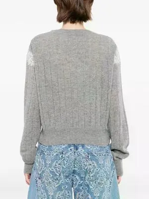 FETICO Hairy-lace Panelled Crop Sweater