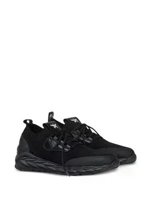 Mcm Logo-patch Knit Sneakers - Black
