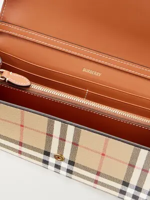 Burberry Checked Leather-trimmed Coated Canvas Clutch