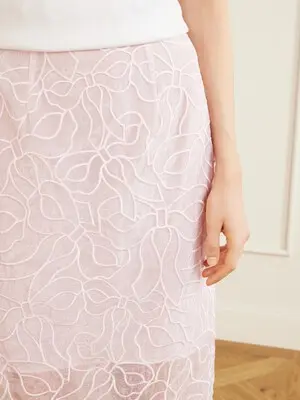 Cecilie Bahnsen Embroidered Organza Maxi Skirt