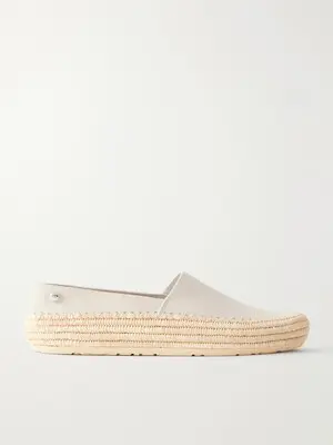 Loewe Paula's Ibiza Rio Suede And Raffia Espadrilles - Neutrals