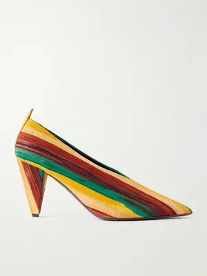 Loewe Origami 85 Striped Suede Pumps - Multi