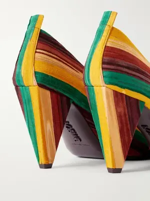 Loewe Origami 85 Striped Suede Pumps
