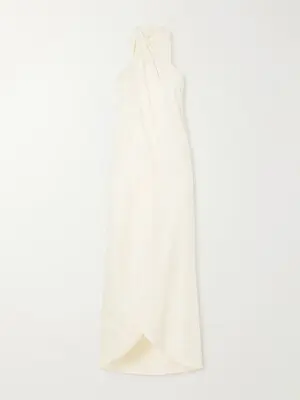 Johanna Ortiz Silent Water Satin-jacquard Tunic - Neutrals