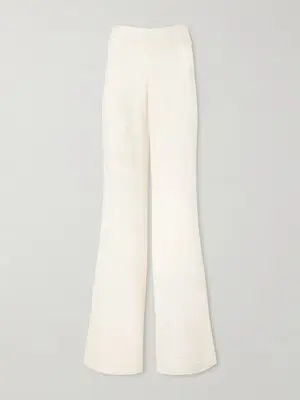 Johanna Ortiz Laidback Energy Satin-jacquard Flared Pants - Neutrals