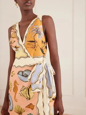Farm Rio Printed Linen Mini Dress