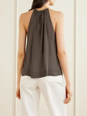 NILI LOTAN Nikki Silk Halterneck Tank