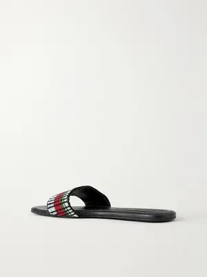 Staud Da Adolfo Tove Beaded Leather Slides