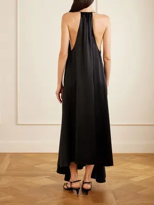 Sharon Wauchob Draped Silk-satin Halterneck Maxi Dress