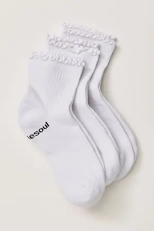 DOUBLESOUL Ruffle Quarter Socks At - Cloud