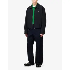 Loewe Anagram Embroidered Cotton Twill Trousers - Dark Navy
