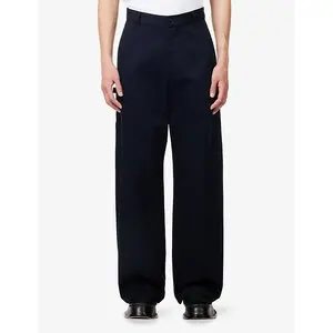 Loewe Anagram Embroidered Cotton Twill Trousers - Dark Navy