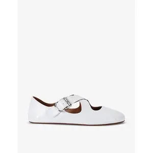Alaïa Criss Cross Patent-leather Ballet Flats