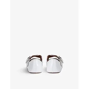 Alaïa Criss Cross Patent-leather Ballet Flats