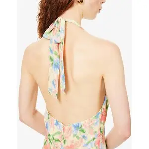 REFORMATION Briony Halter-neck Midi Dress