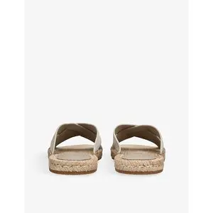 Zegna Cross-over Suede Espadrille Flat Sandals