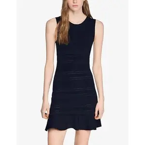 Sandro Sleeveless Slim-fit Knitted Mini Dress