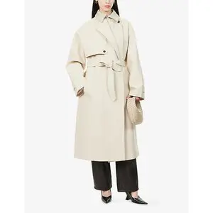 Bottega Veneta Oversized Pinstripe Wool-blend Trench Coat