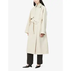 Bottega Veneta Oversized Pinstripe Wool-blend Trench Coat