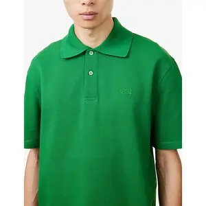 Loewe Anagram-embroidered Cotton Polo Shirt - Green