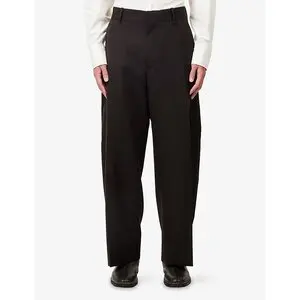 Studio Nicholson Fume Curved-leg Cotton-blend Trousers