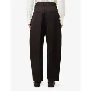 Studio Nicholson Fume Curved-leg Cotton-blend Trousers