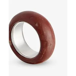 ANNIKA INEZ Stone Cigar 925 Sterling-silver And Jasper Band Ring