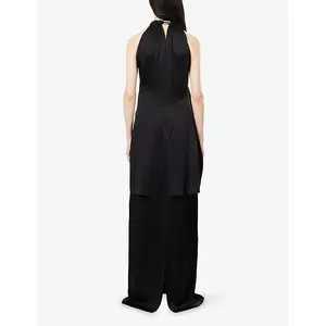 Stella McCartney High-neck Draped Satin Gown