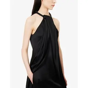 Stella McCartney High-neck Draped Satin Gown
