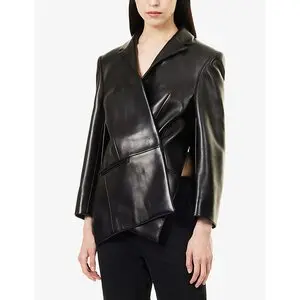 Khaite Palto Asymmetric Leather Jacket