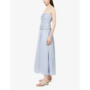 Dissh Aubriella Strapless Linen Midi Dress