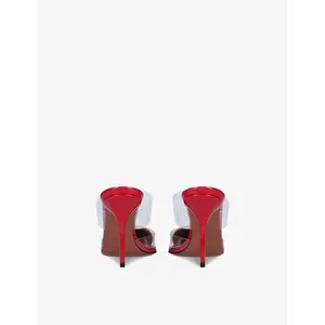 Alaïa Cœur 90 Point-toe Patent-leather Mules