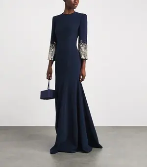 Jenny Packham Anita Embellished Cuff Maxi Dress