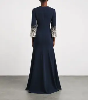 Jenny Packham Anita Embellished Cuff Maxi Dress