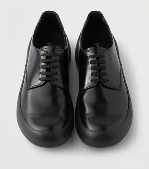 Prada Leather Logo Derby Shoes
