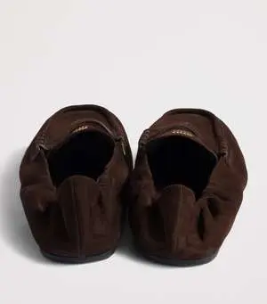 Miu Miu Suede Ruched Loafers